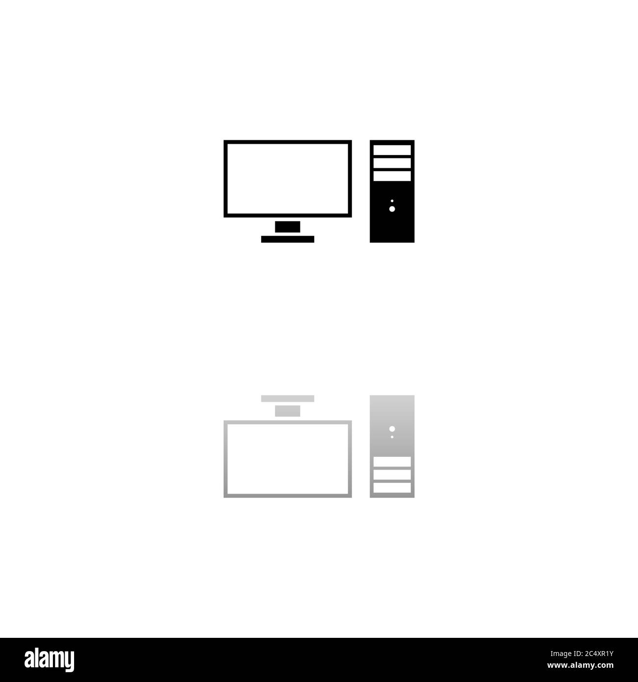 PC. Black symbol on white background. Simple illustration. Flat Vector ...