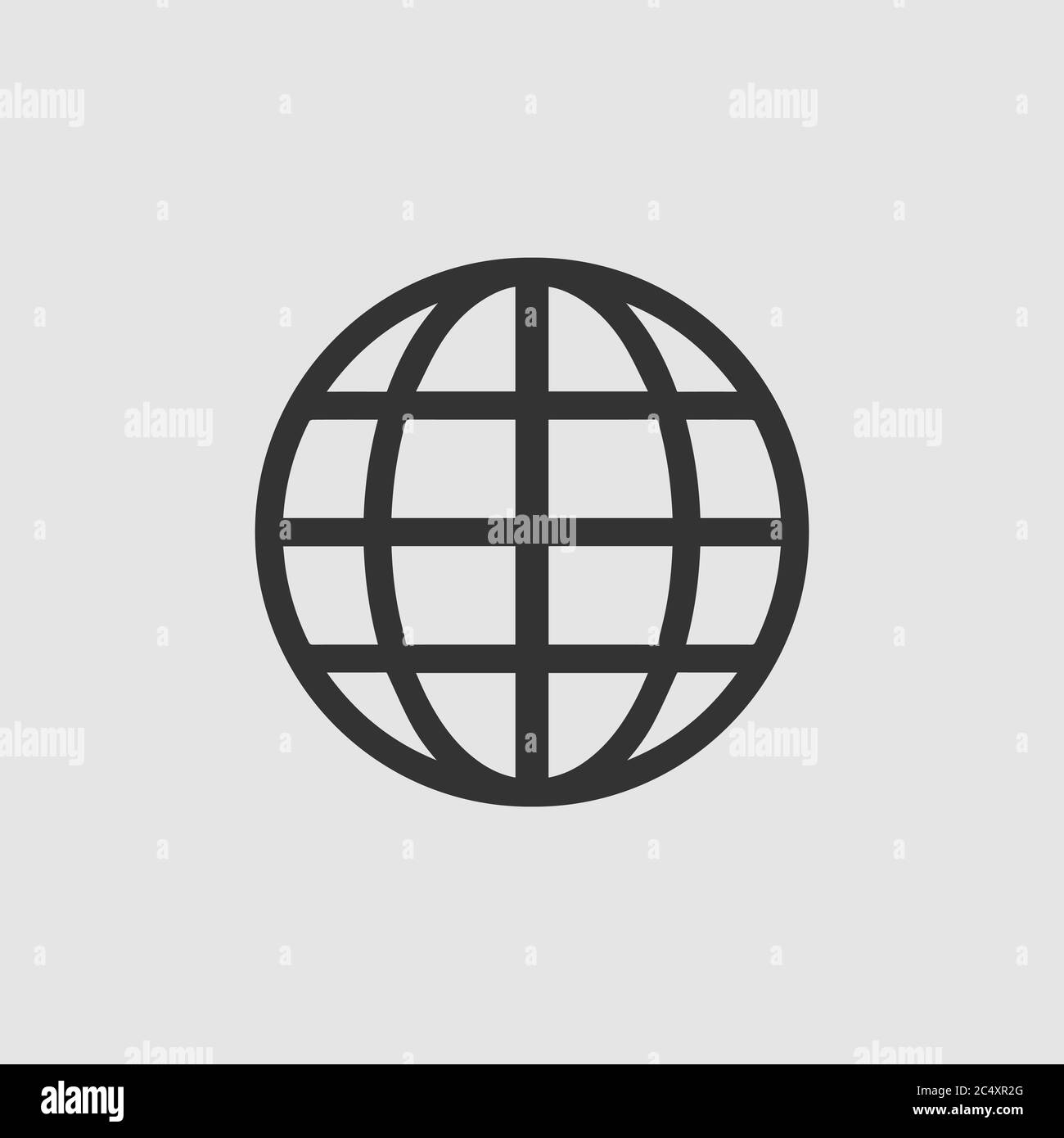 Globe icon flat. Black pictogram on grey background. Vector illustration symbol Stock Vector ...