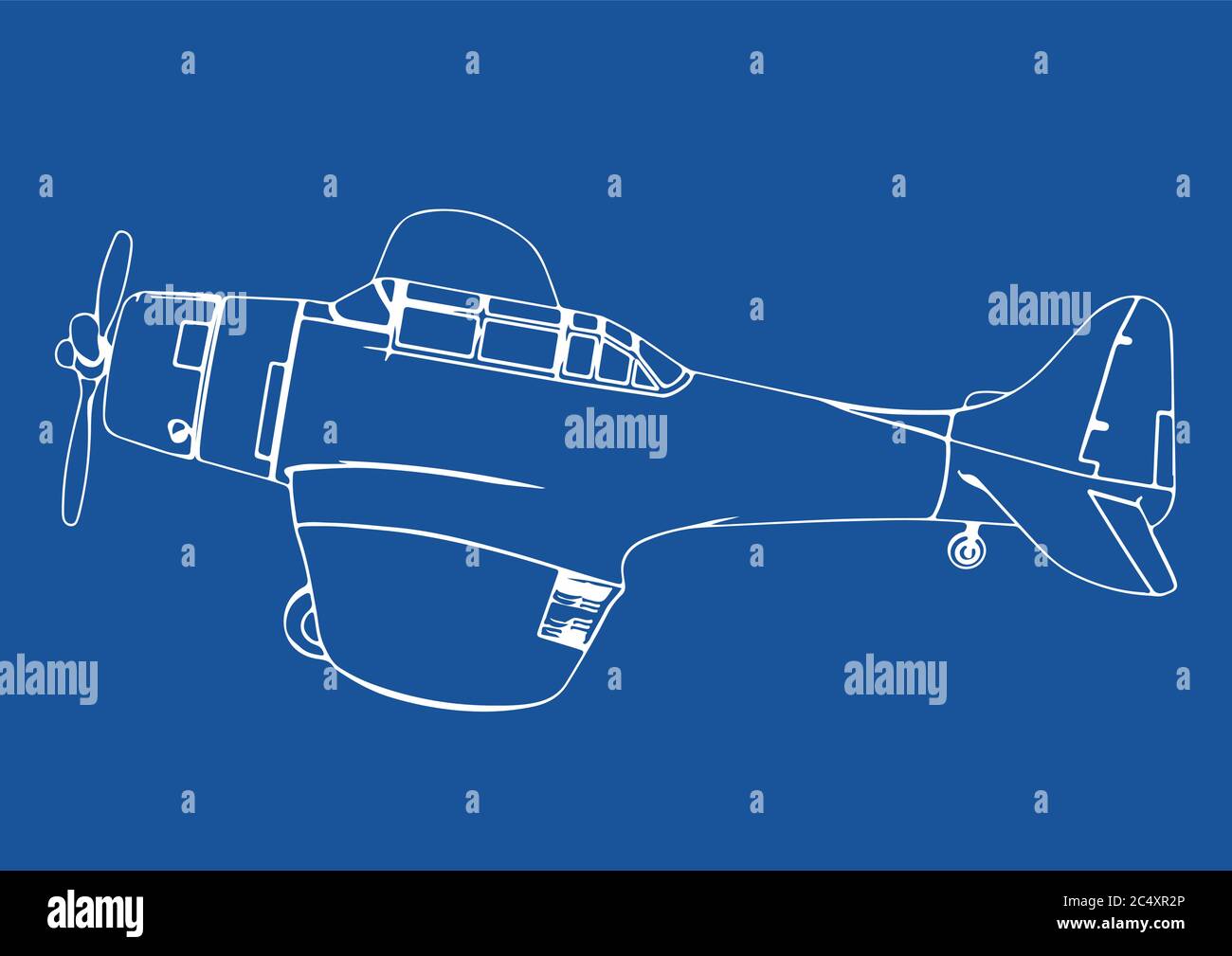 drawing of military aircraft on a blue background vector Stock Vector ...