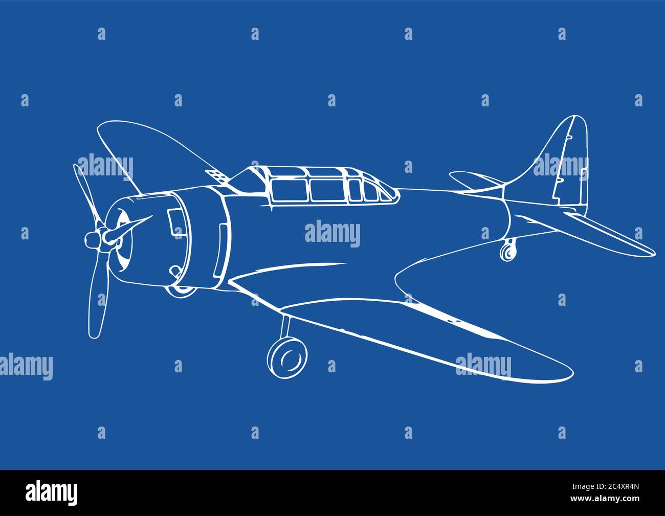 drawing of military aircraft on a blue background vector Stock Vector ...