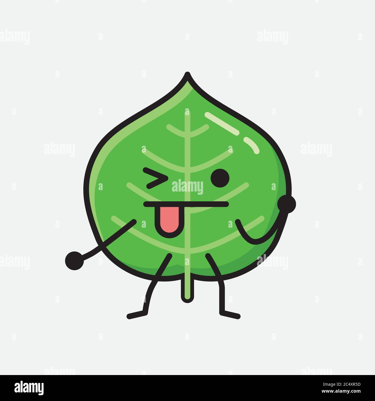 An illustration of Cute Leaf Mascot Vector Character in Flat Design ...