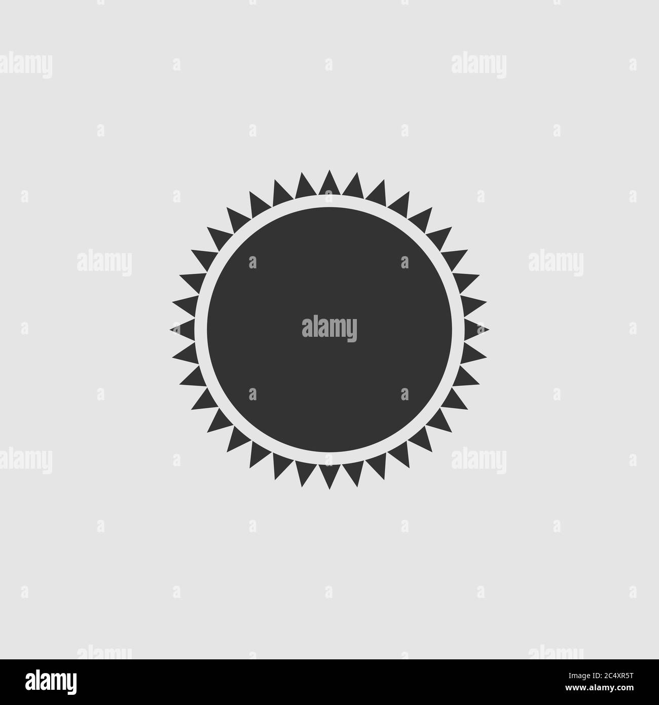 Sun icon flat. Black pictogram on grey background. Vector illustration symbol Stock Vector Image ...