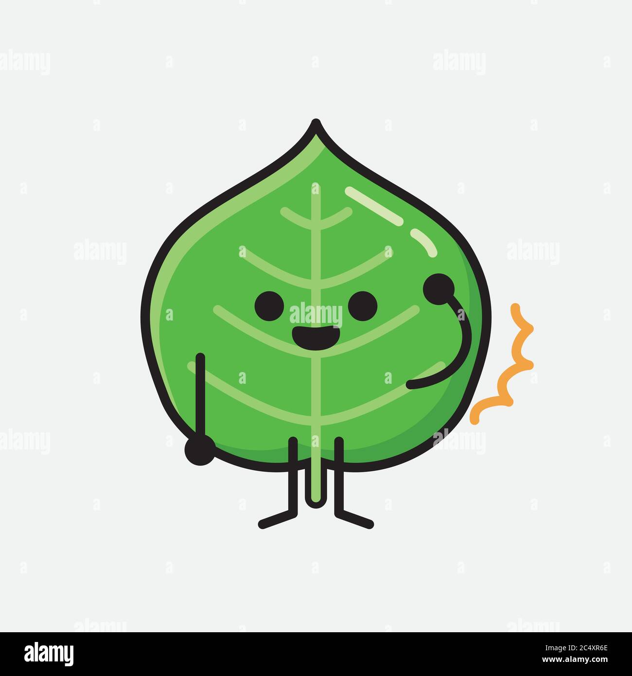 An illustration of Cute Leaf Mascot Vector Character in Flat Design ...