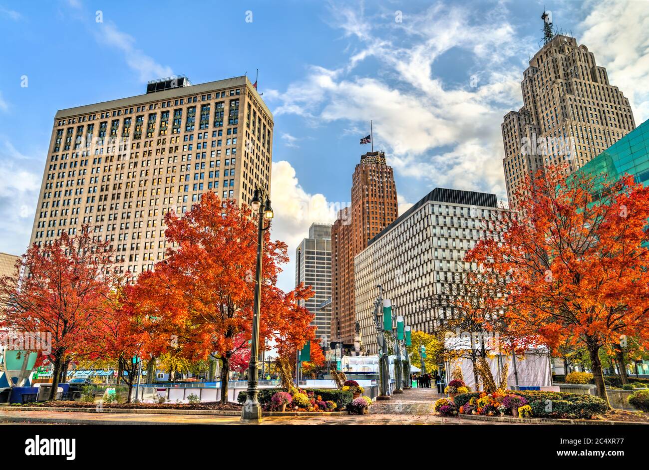 Historic buildings in Downtown Detroit, Michigan Stock Photo - Alamy