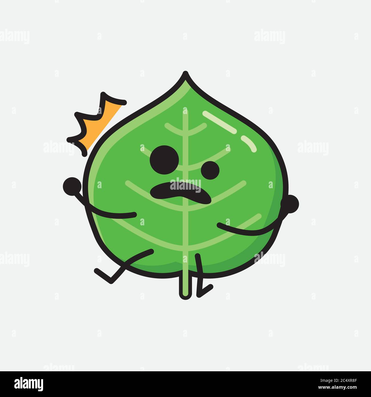 An illustration of Cute Leaf Mascot Vector Character in Flat Design ...