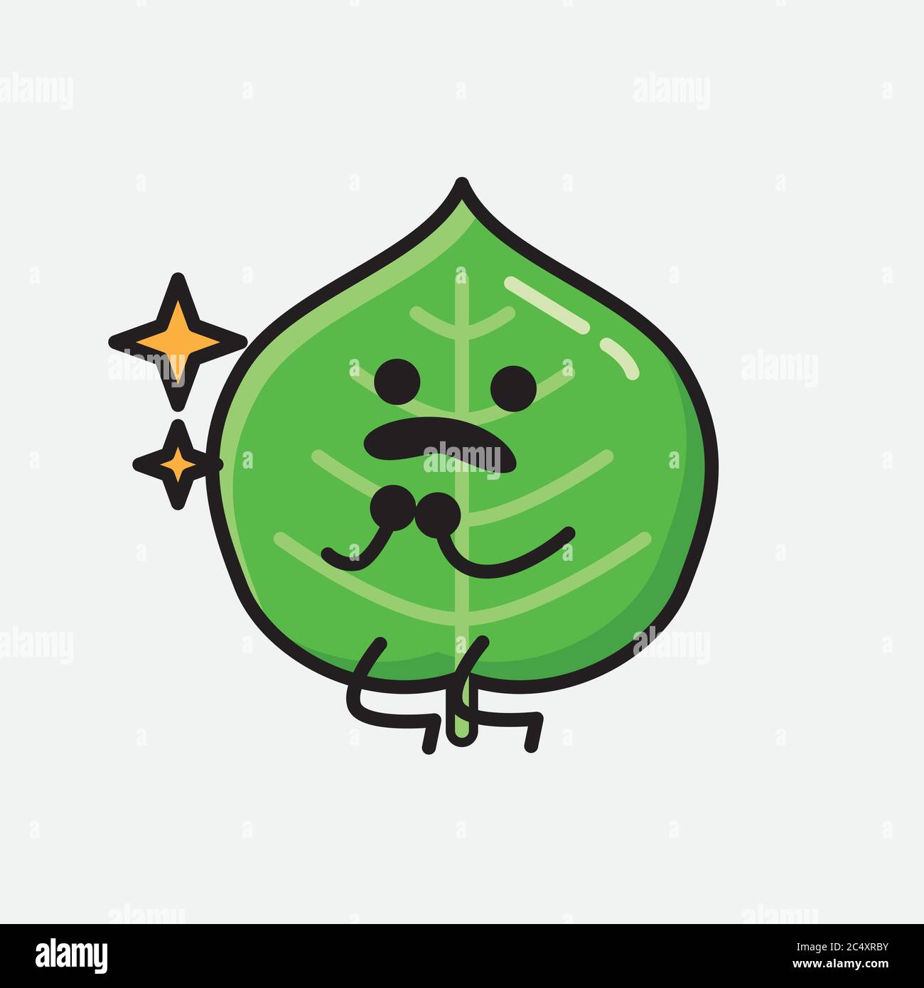 An illustration of Cute Leaf Mascot Vector Character in Flat Design ...