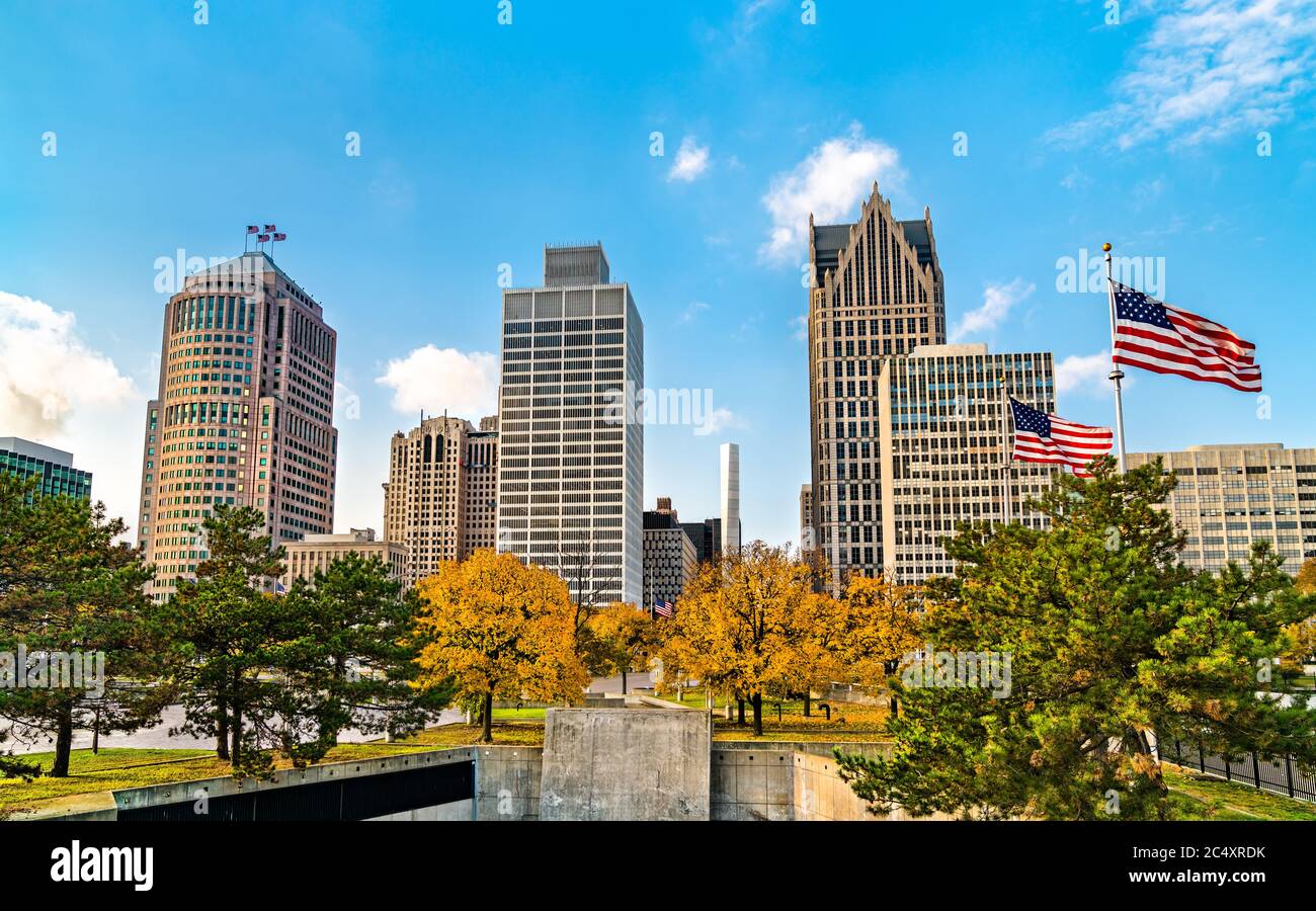 Detroit downtown skyline hi-res stock photography and images - Alamy
