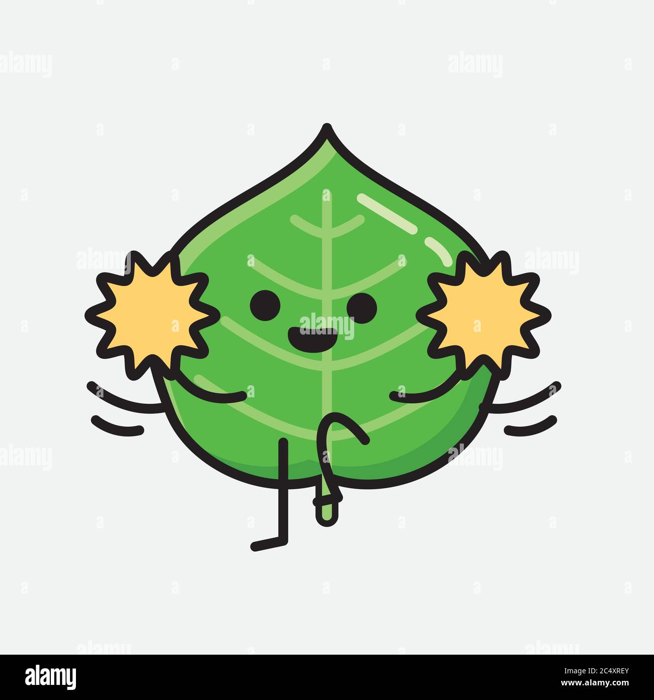 An illustration of Cute Leaf Mascot Vector Character in Flat Design ...