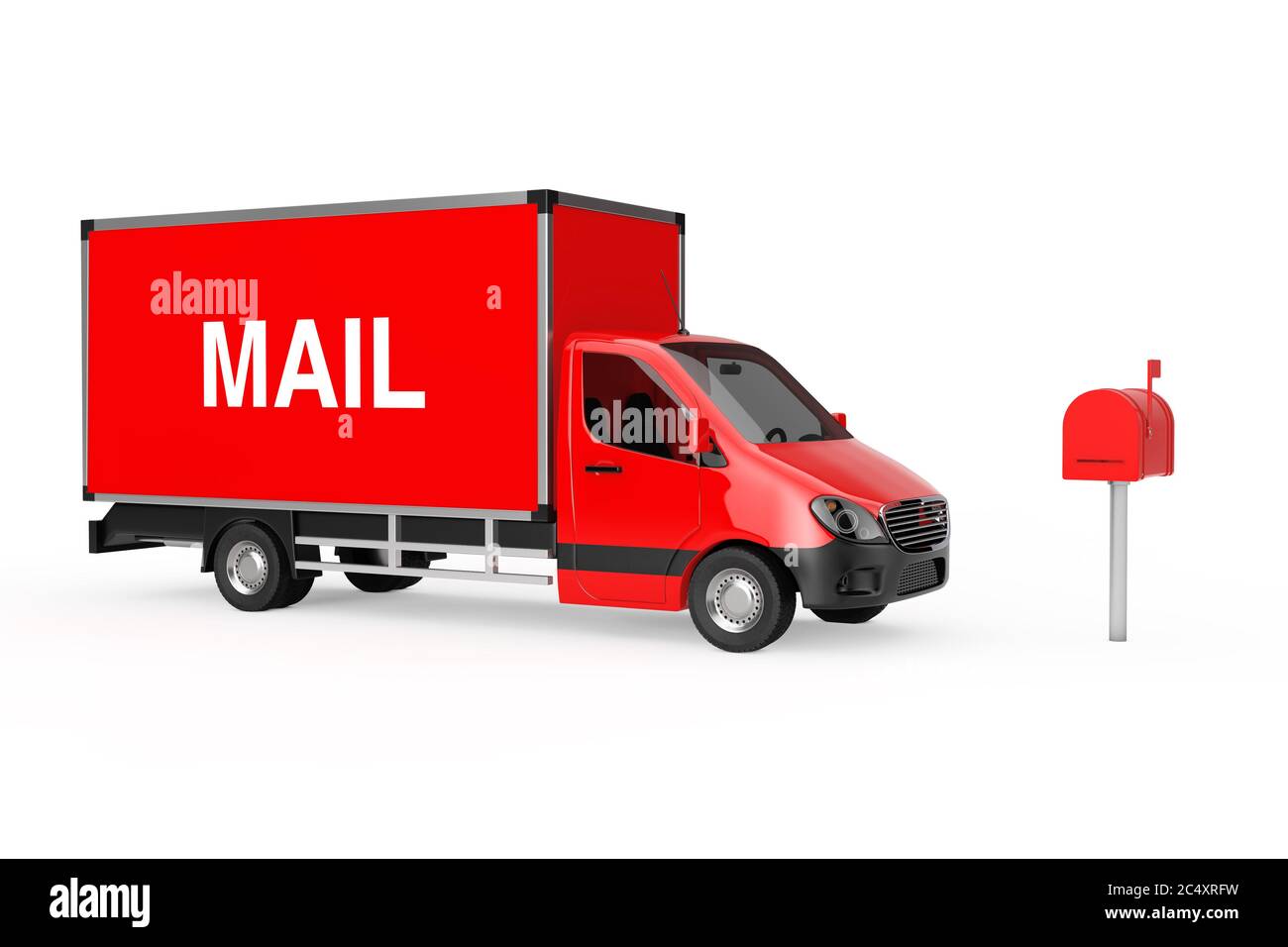 Fast Delivery Concept. Red Commercial Industrial Cargo Delivery Van ...