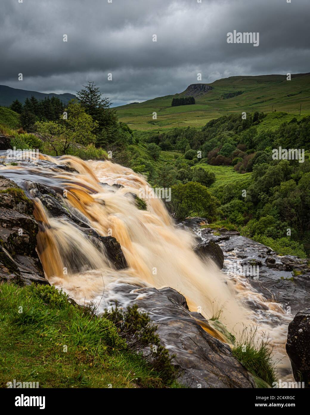 The Loup of Fintry waterfall onf the River Endrick is located approx ...