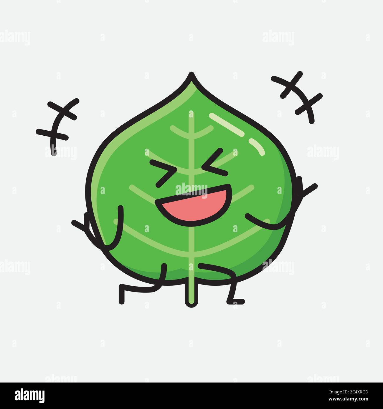 An illustration of Cute Leaf Mascot Vector Character in Flat Design ...