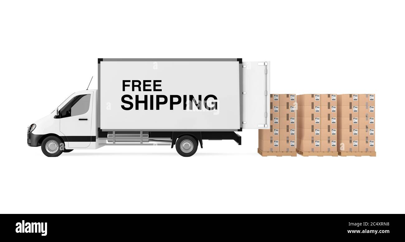 Prepare Shipping Concept. White Commercial Industrial Cargo Delivery ...