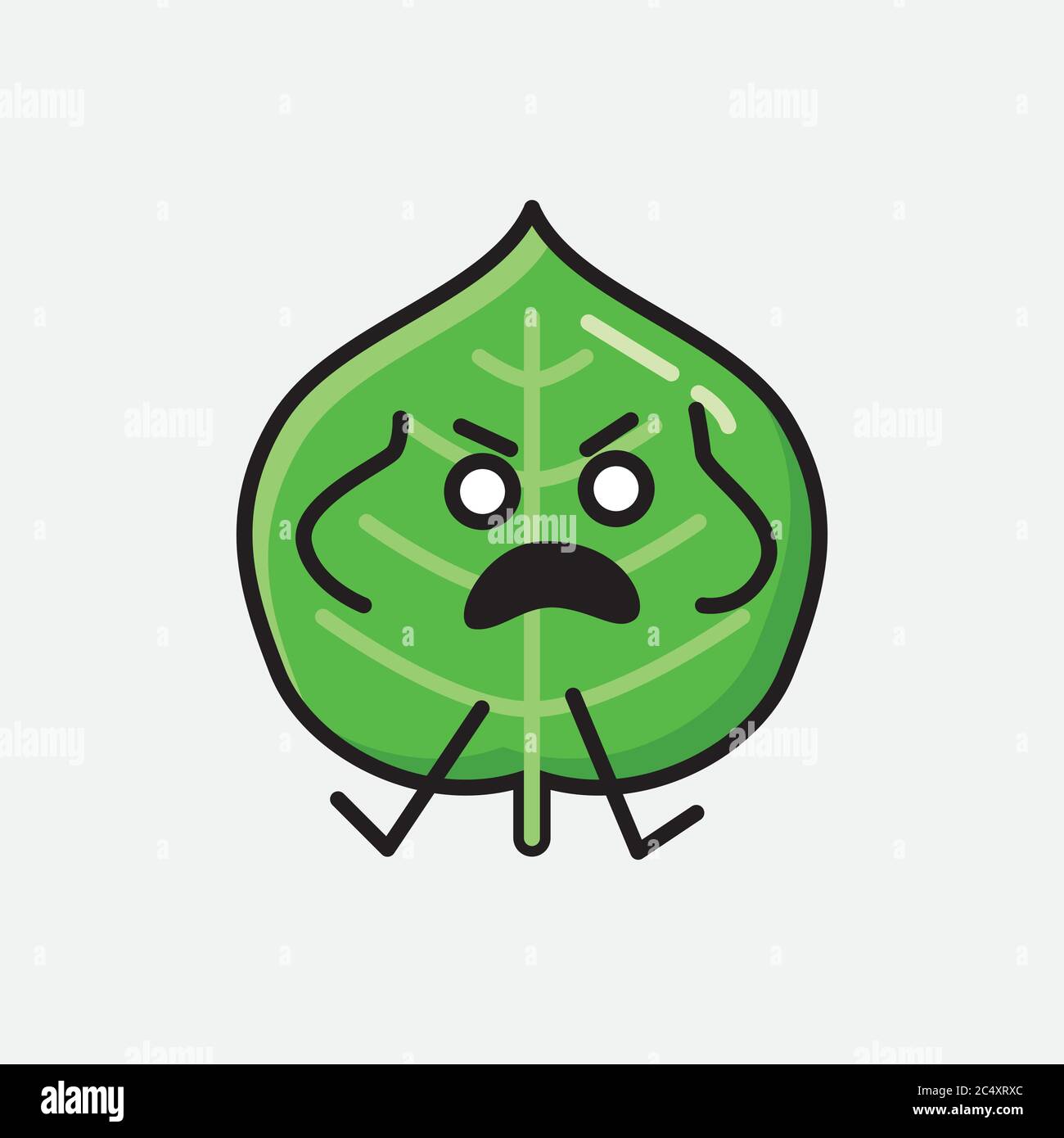 An illustration of Cute Leaf Mascot Vector Character in Flat Design ...