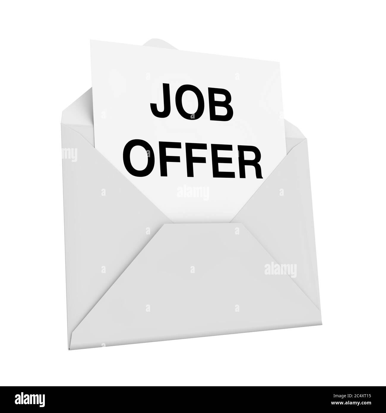Envelope with Job Offer Letter on a white background. 3d Rendering ...