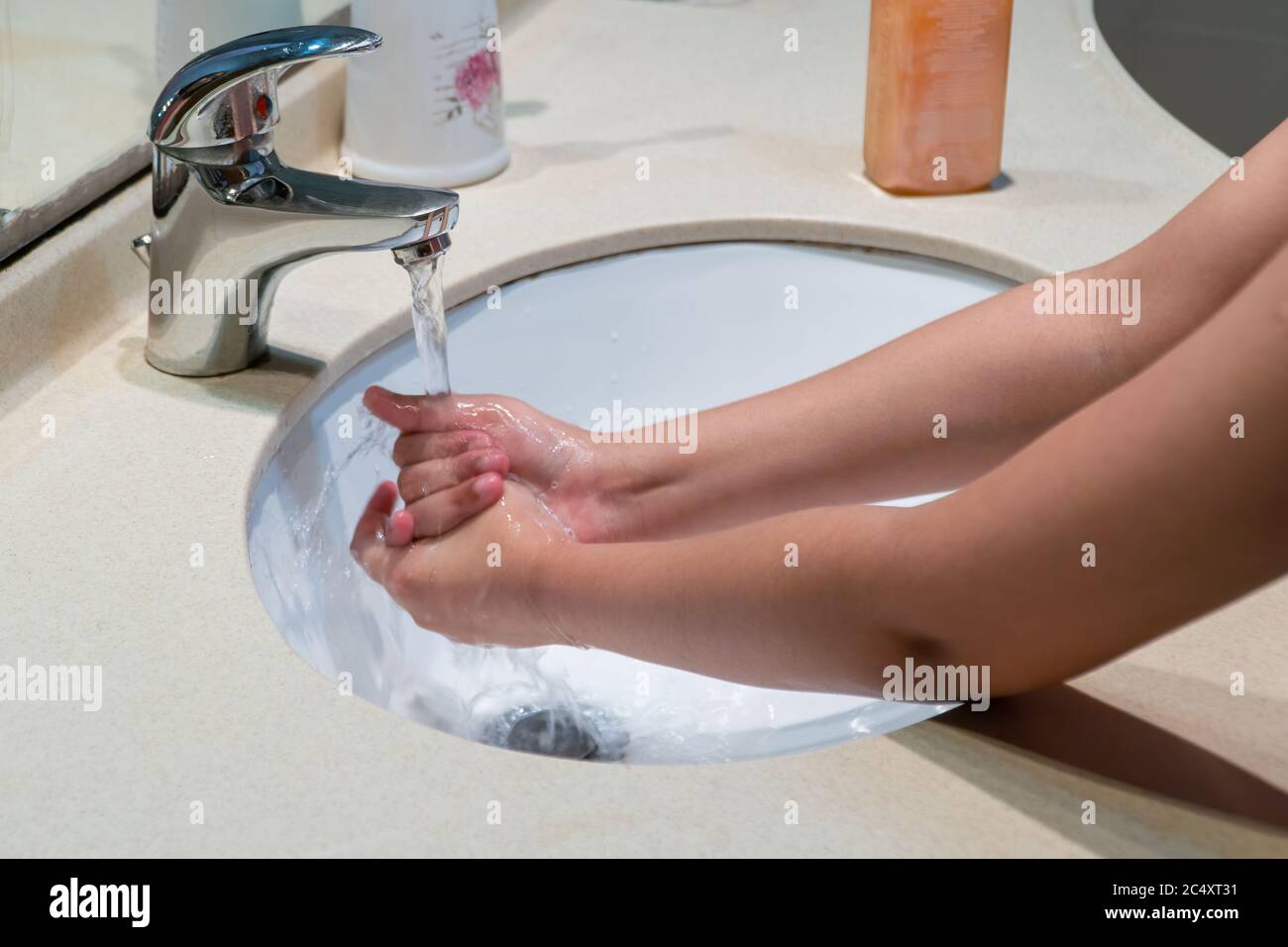 Hand washing children soap hi-res stock photography and images - Alamy