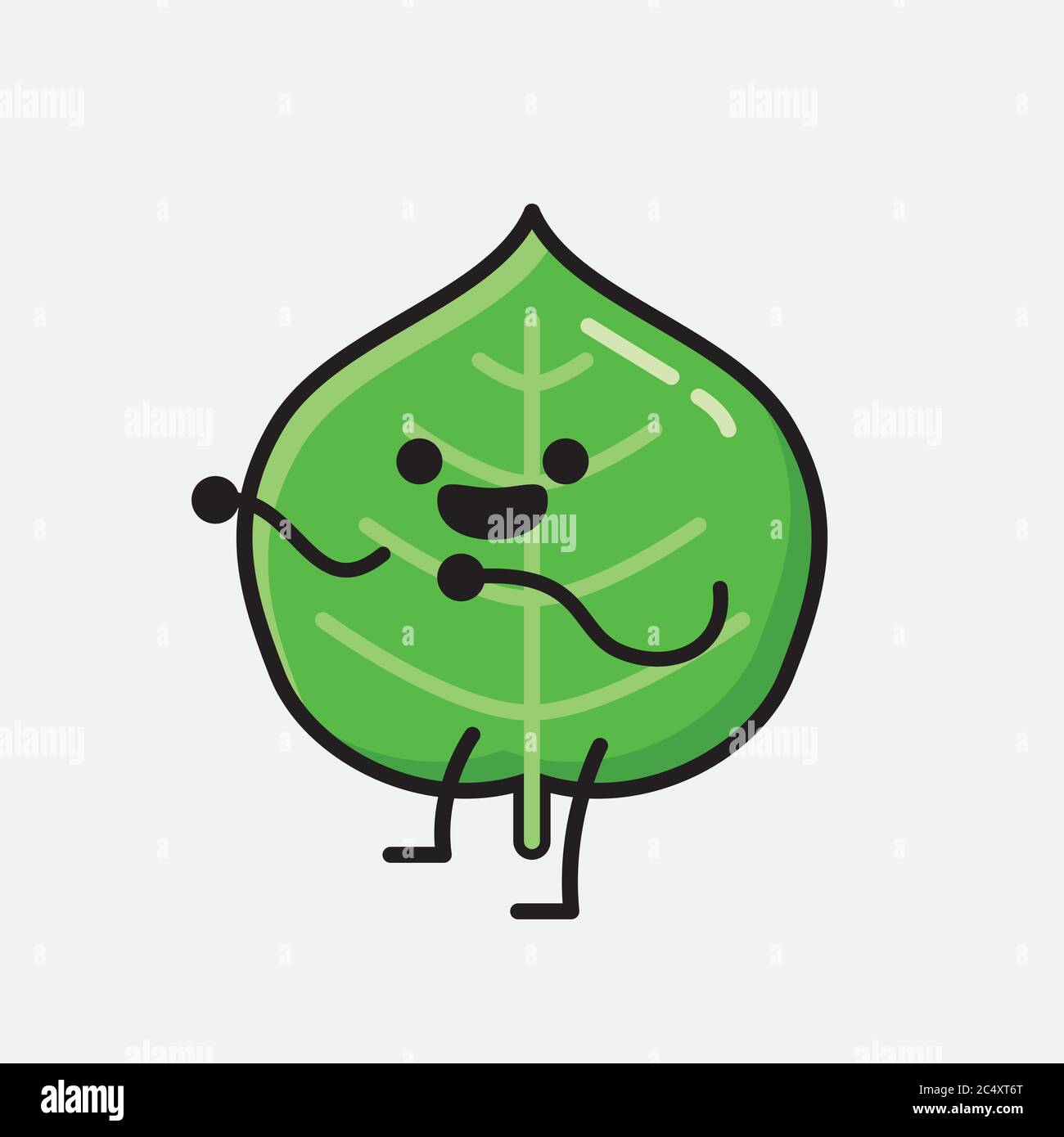 An illustration of Cute Leaf Mascot Vector Character in Flat Design ...