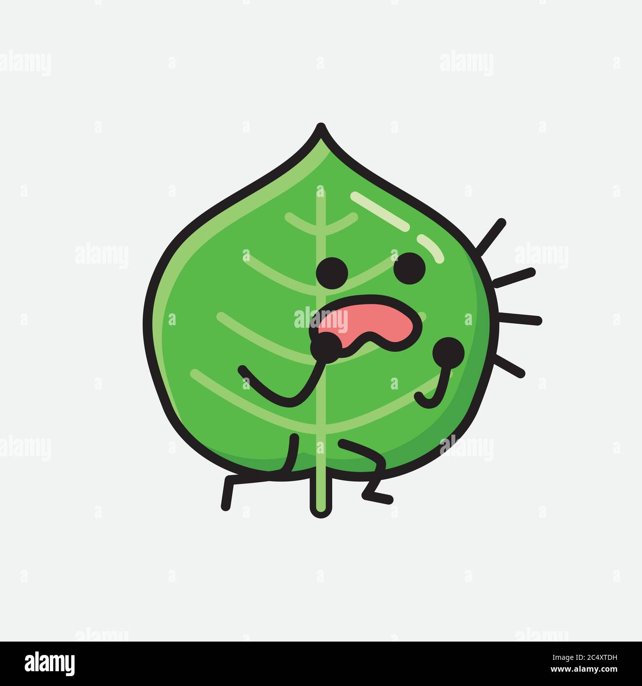 An illustration of Cute Leaf Mascot Vector Character in Flat Design ...