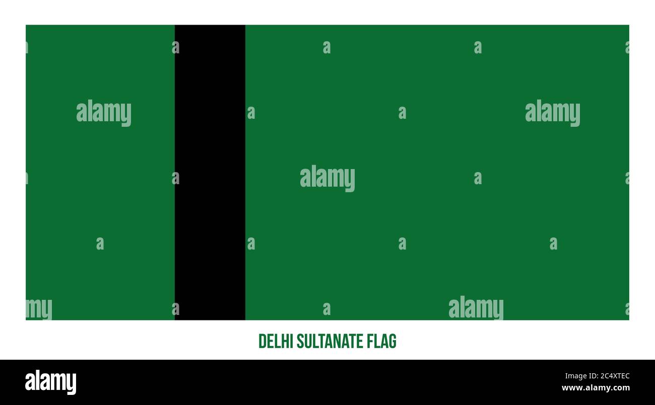 Delhi Sultanate (1235-1554) Flag Waving Vector Illustration on White ...