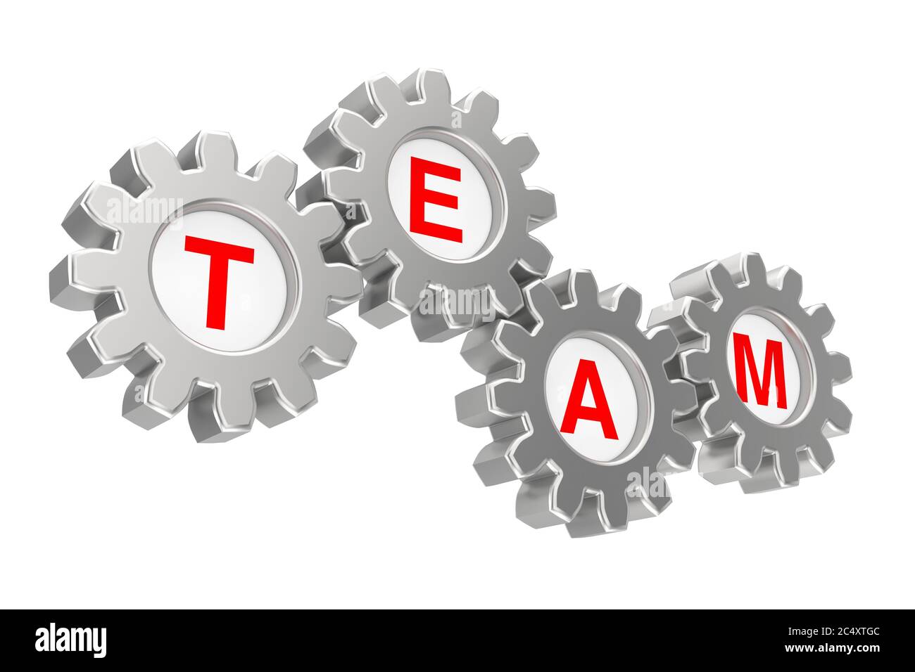 Teamwork Concept. Gear Mechanism with Team Sign on a white background ...