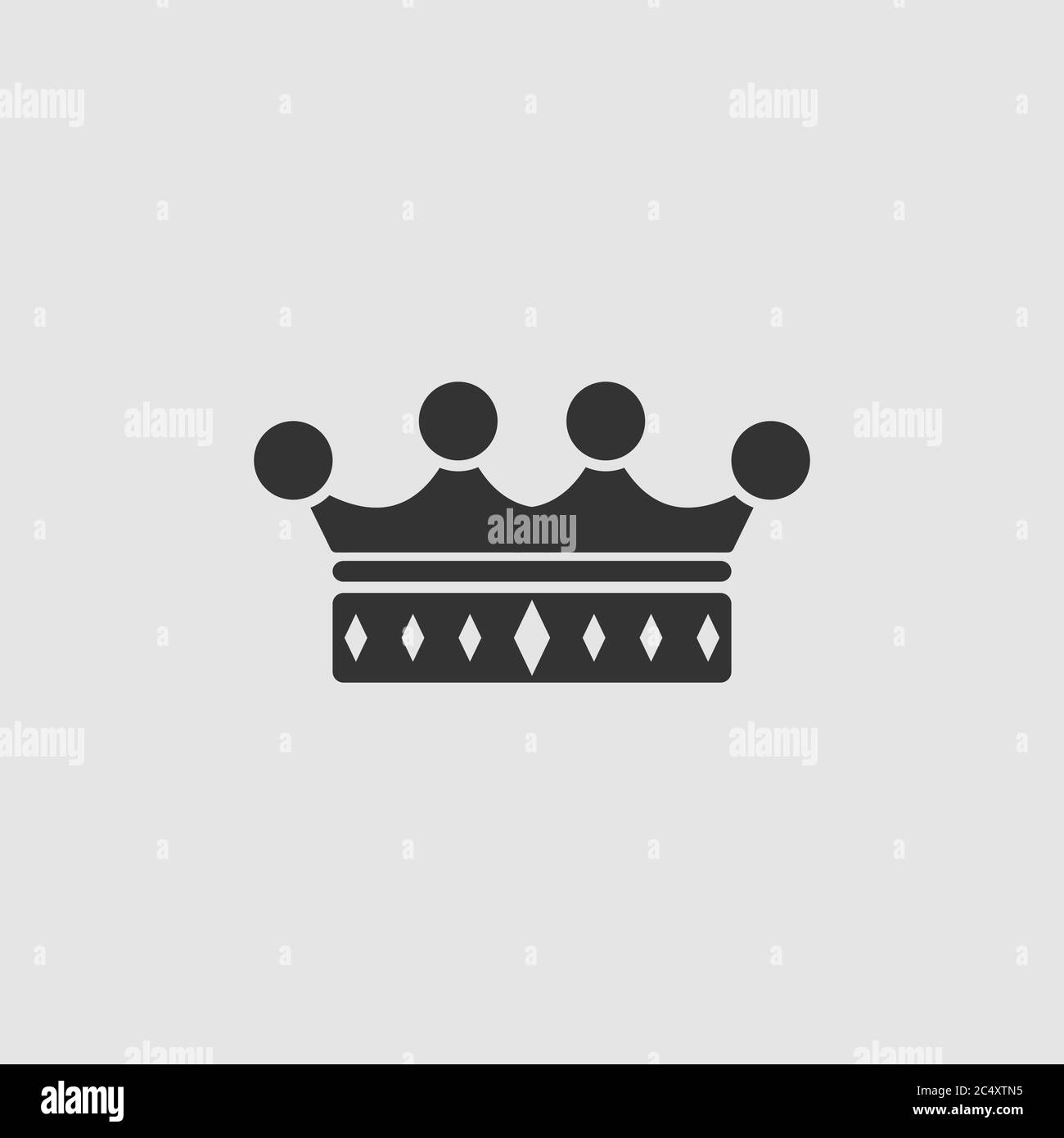 Crown icon flat. Black pictogram on grey background. Vector illustration symbol Stock Vector ...