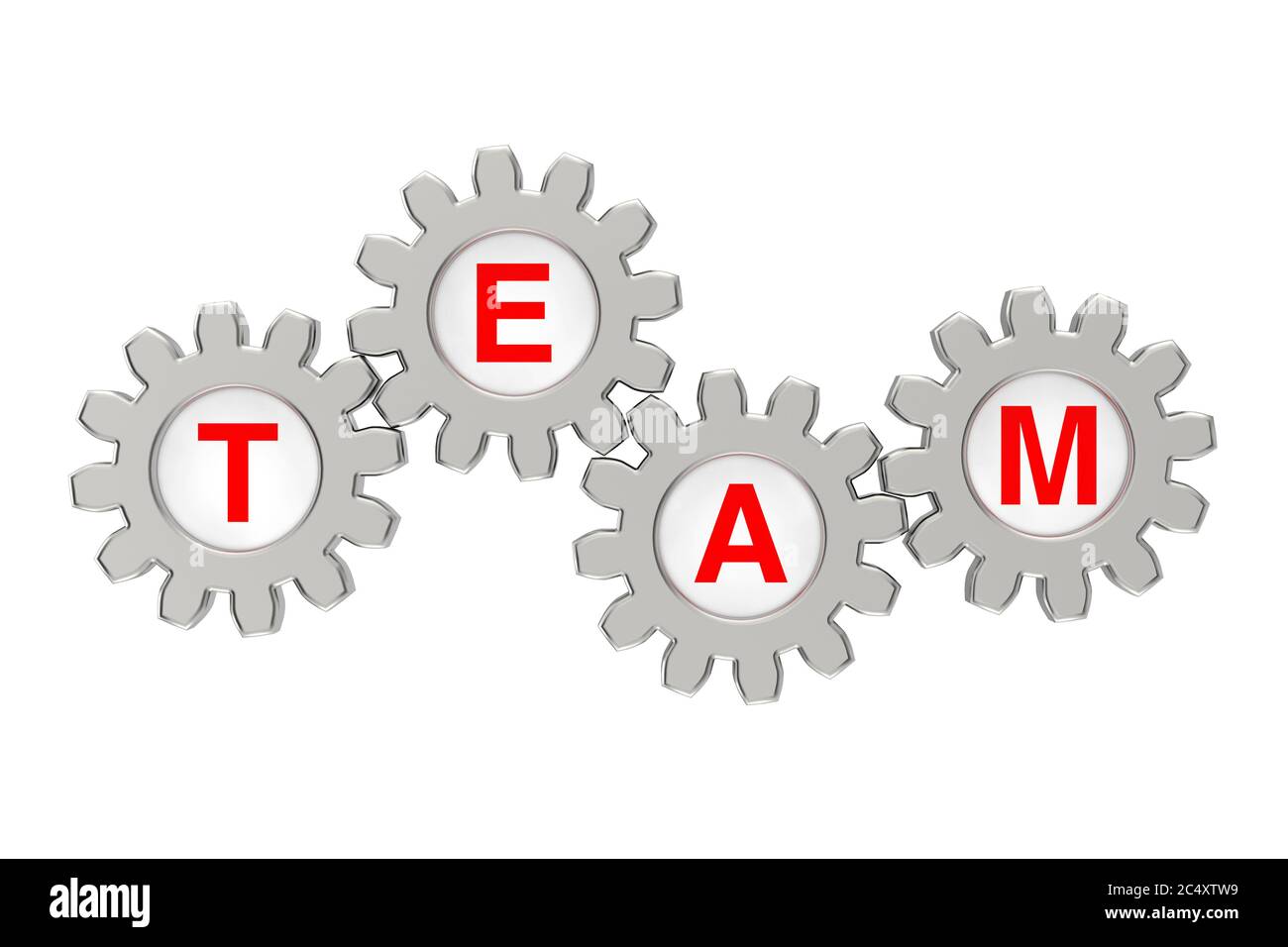 Teamwork Concept. Gear Mechanism with Team Sign on a white background ...