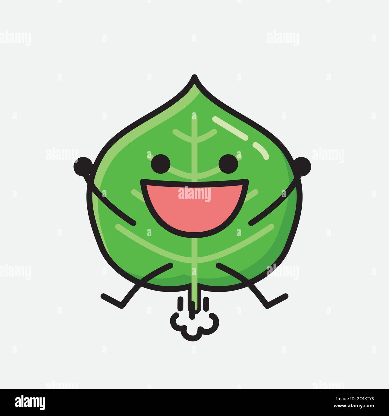 An illustration of Cute Leaf Mascot Vector Character in Flat Design ...
