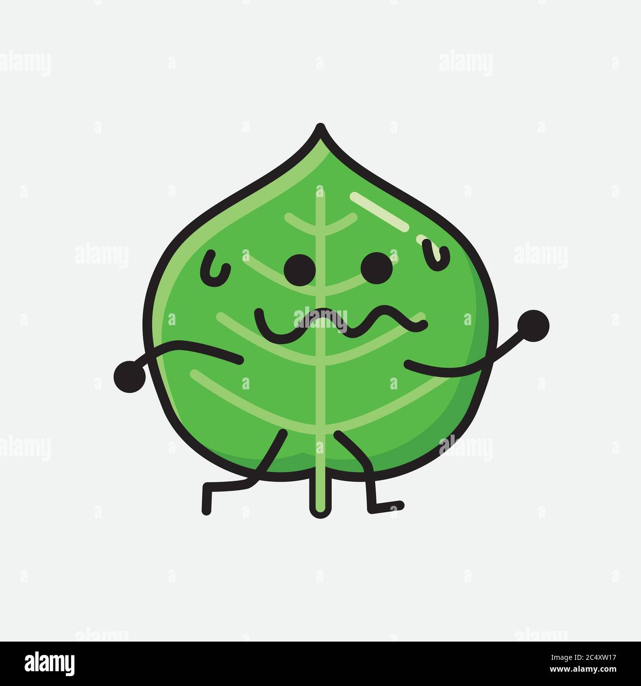 An illustration of Cute Leaf Mascot Vector Character in Flat Design ...