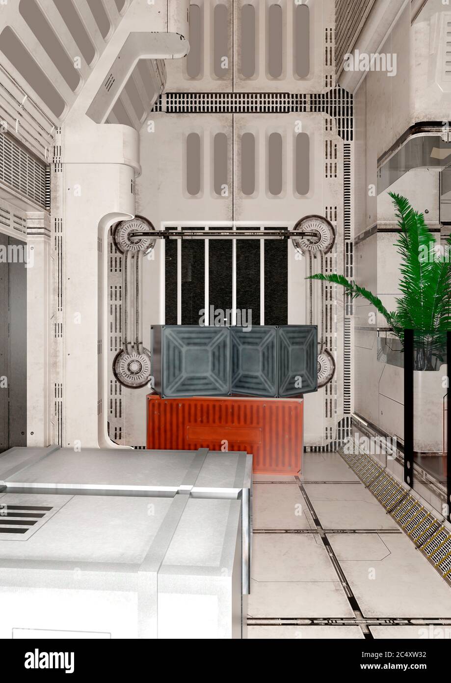 3D rendering of a science fiction space ship inside Stock Photo - Alamy