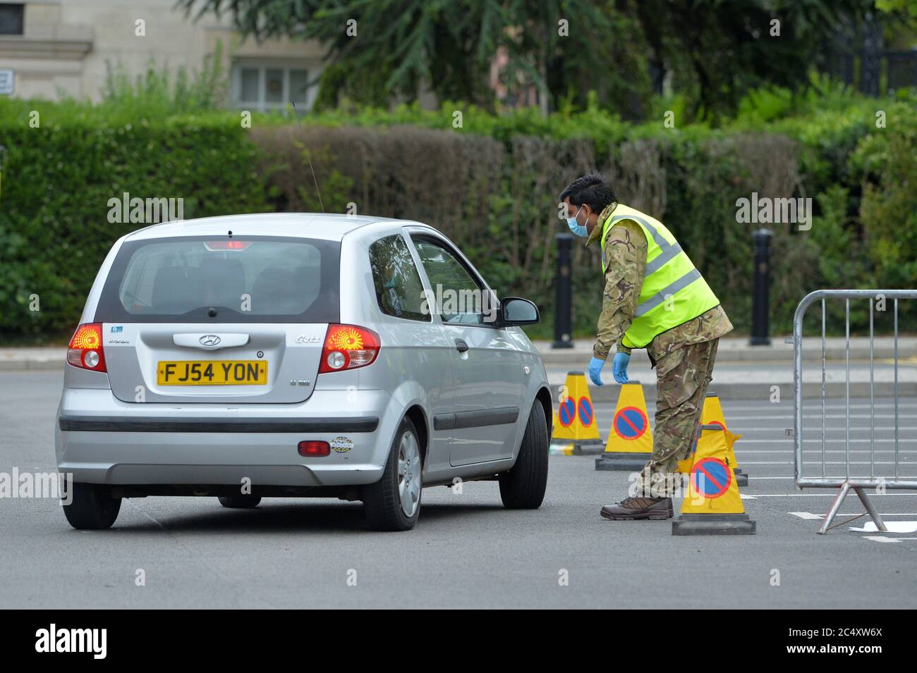 A Coronavirus testing station has been set up in Victoria Park ...