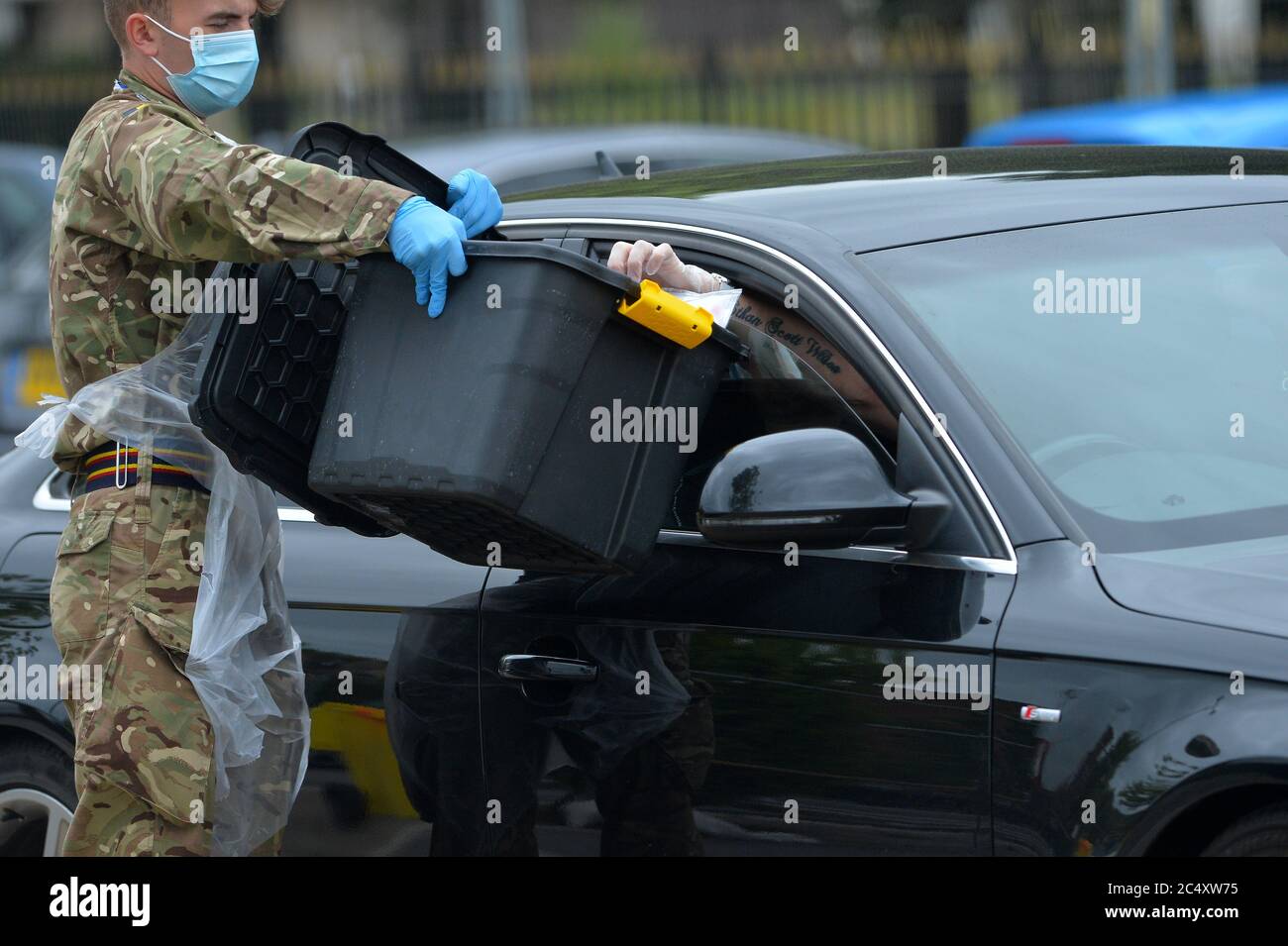 A Coronavirus testing station has been set up in Victoria Park ...