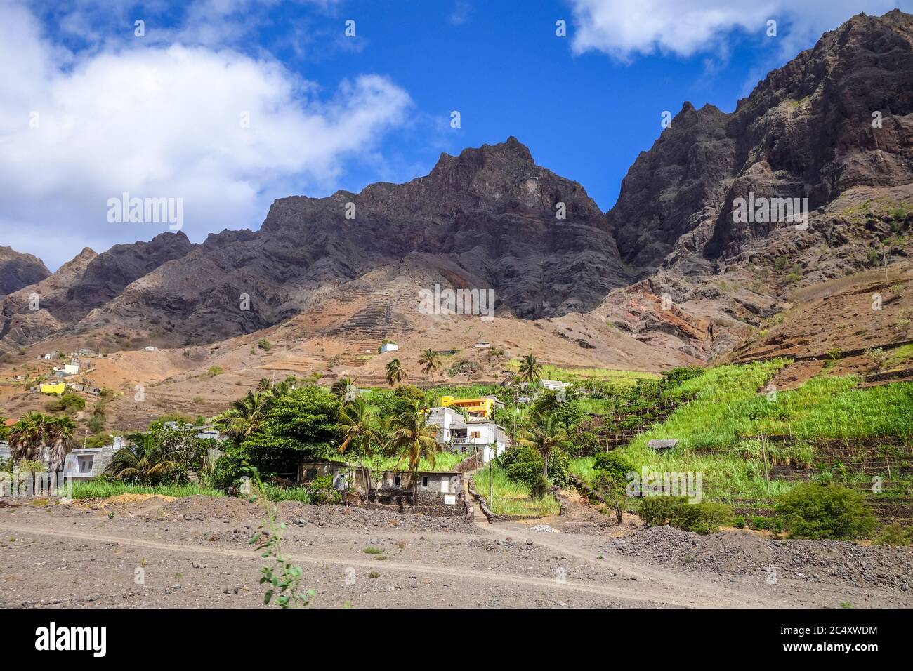 Mountains in background santo antao cape cabo verde hi-res stock ...