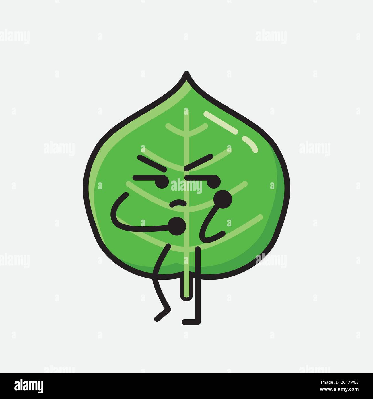 An illustration of Cute Leaf Mascot Vector Character in Flat Design ...