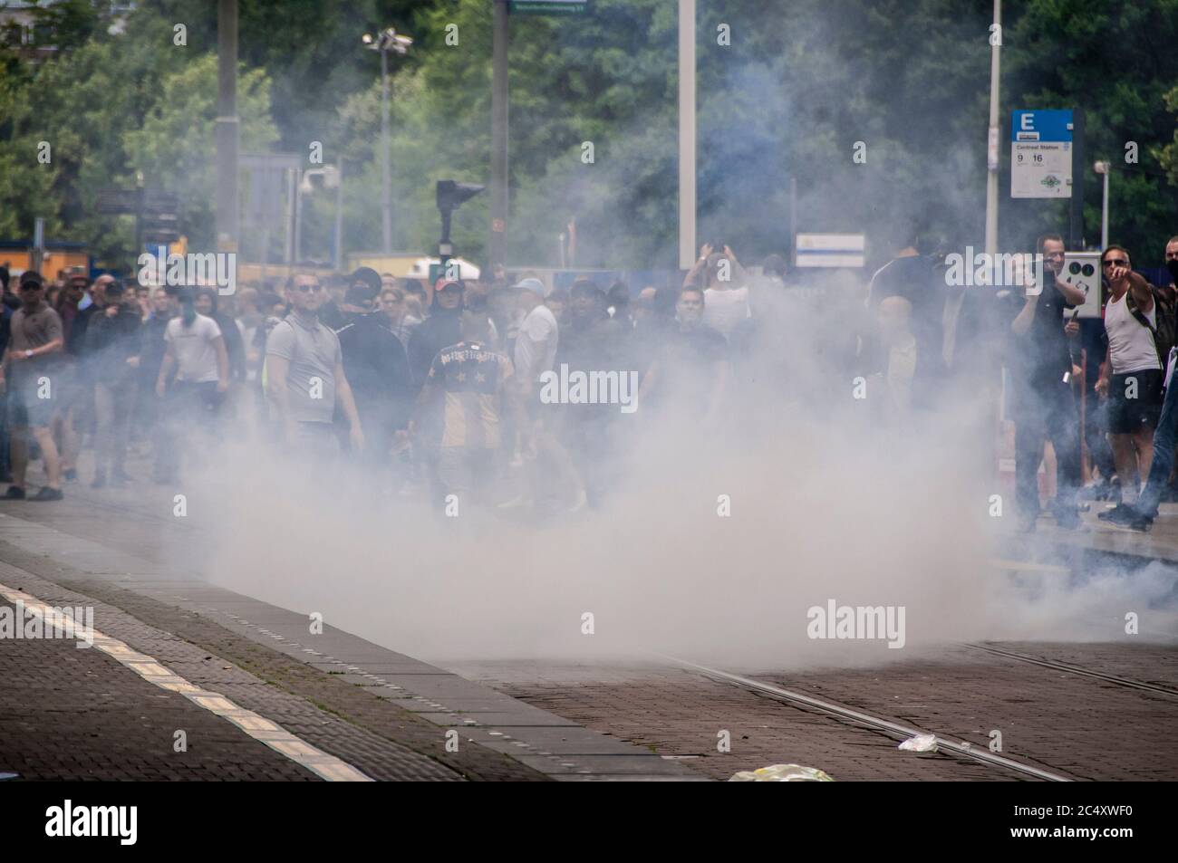 Football hooligans from all over The Netherlands arrived in mass for ...