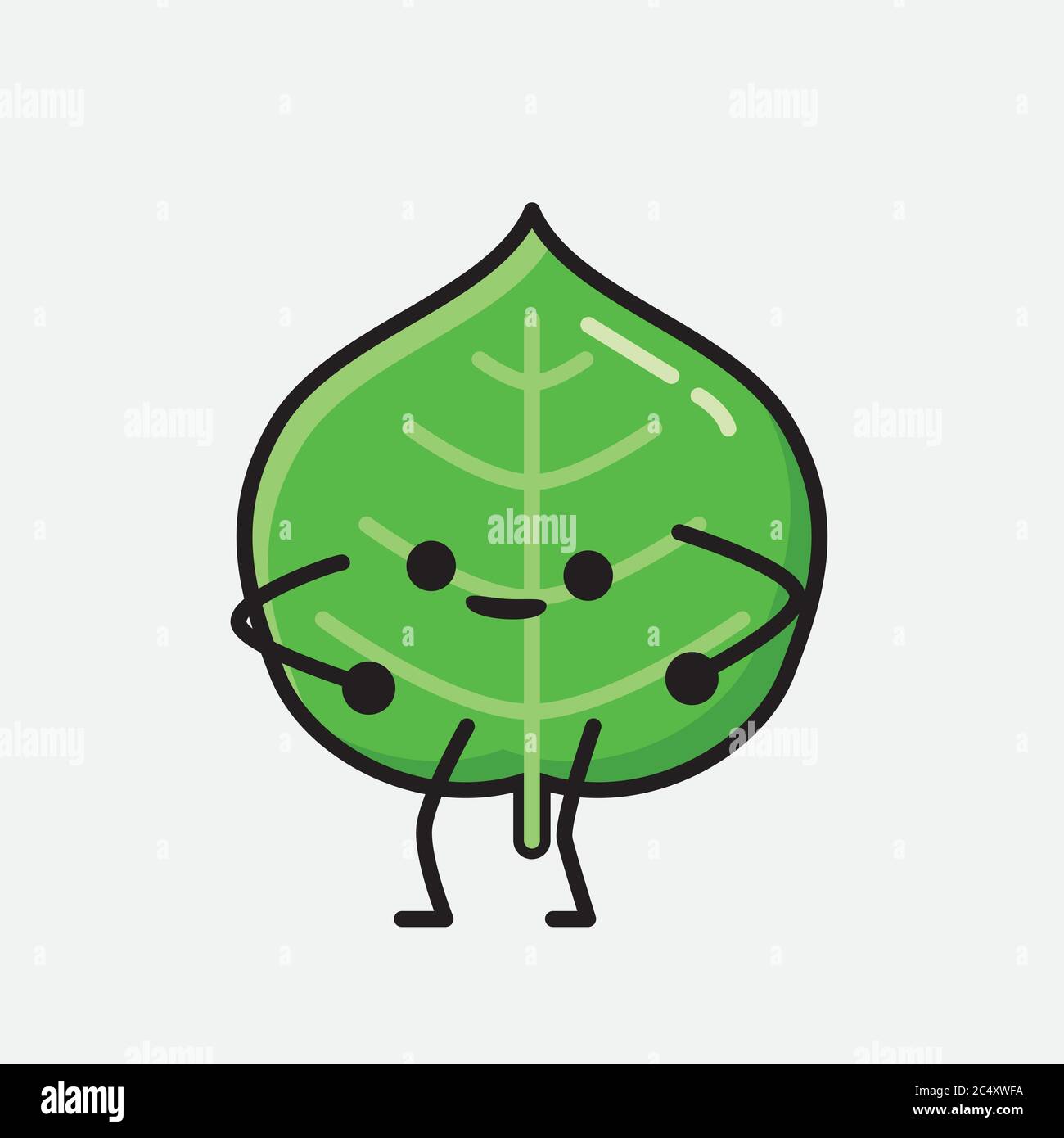 An illustration of Cute Leaf Mascot Vector Character in Flat Design ...