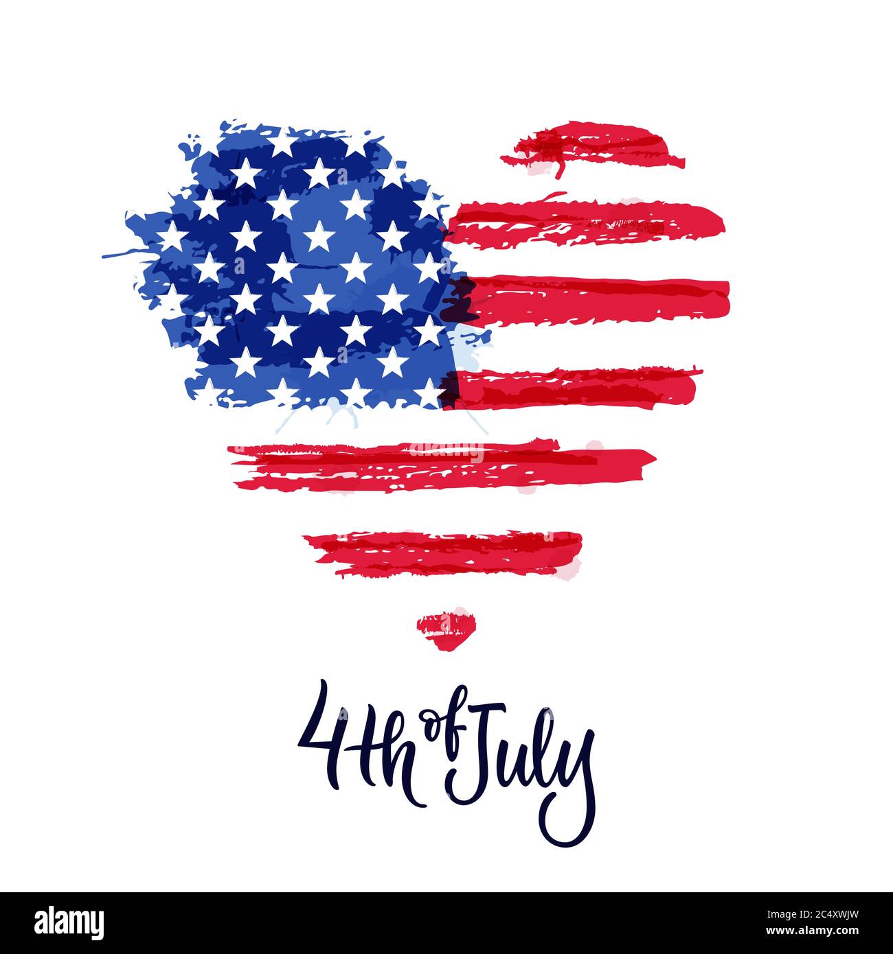 Happy 4th of July, USA Independence Day. Vector illustration. Hand ...