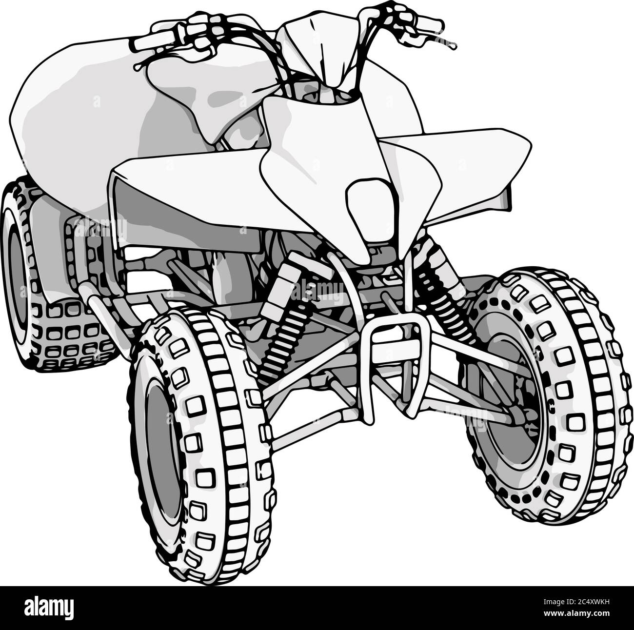 quad bike ATV drawing on a white background Stock Vector Image & Art - Alamy
