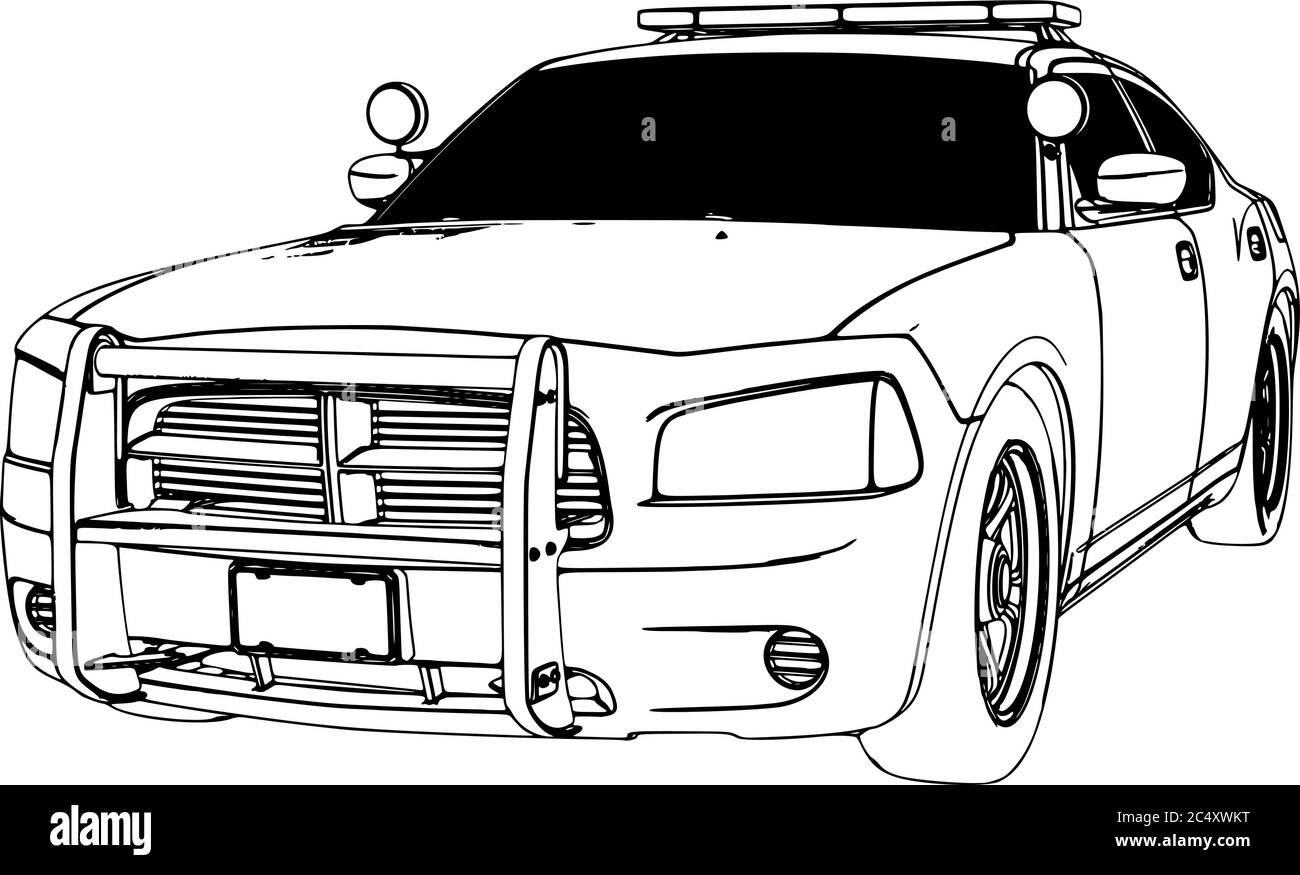 police car sketch vector Stock Vector Image & Art - Alamy