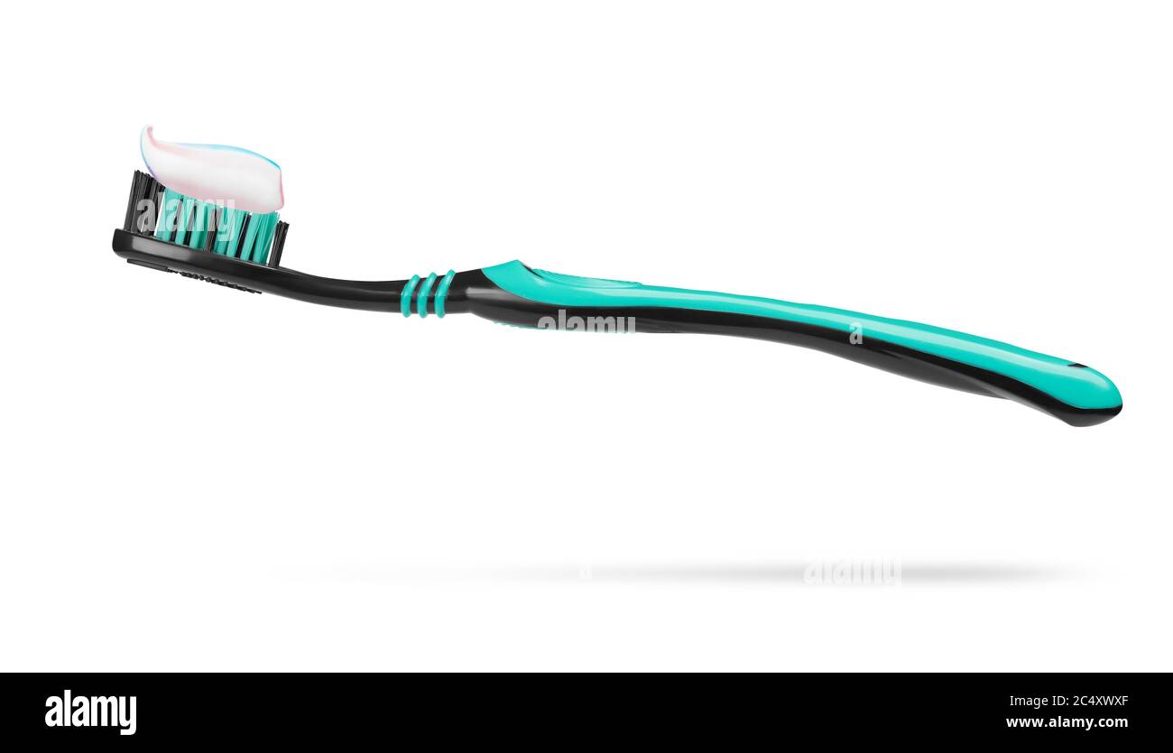 Toothbrush with toothpaste isolated on white background Stock Photo - Alamy