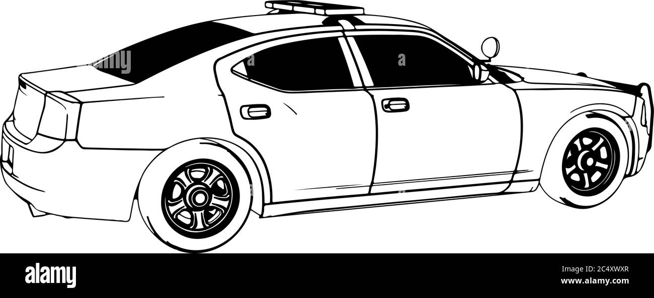 police car sketch vector Stock Vector Image & Art - Alamy