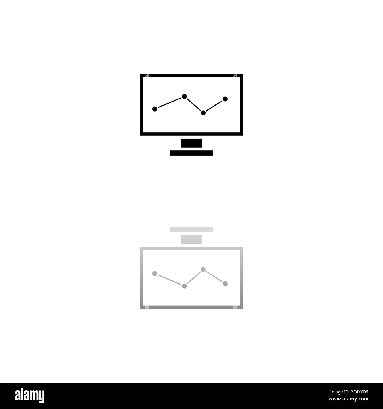 Monitoring. Black symbol on white background. Simple illustration. Flat ...