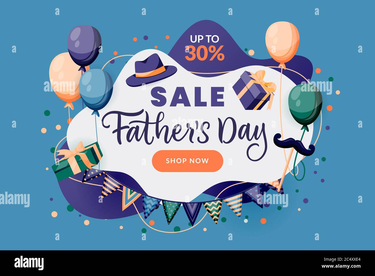 Fathers Day sale horizontal banner, poster, greeting card design ...