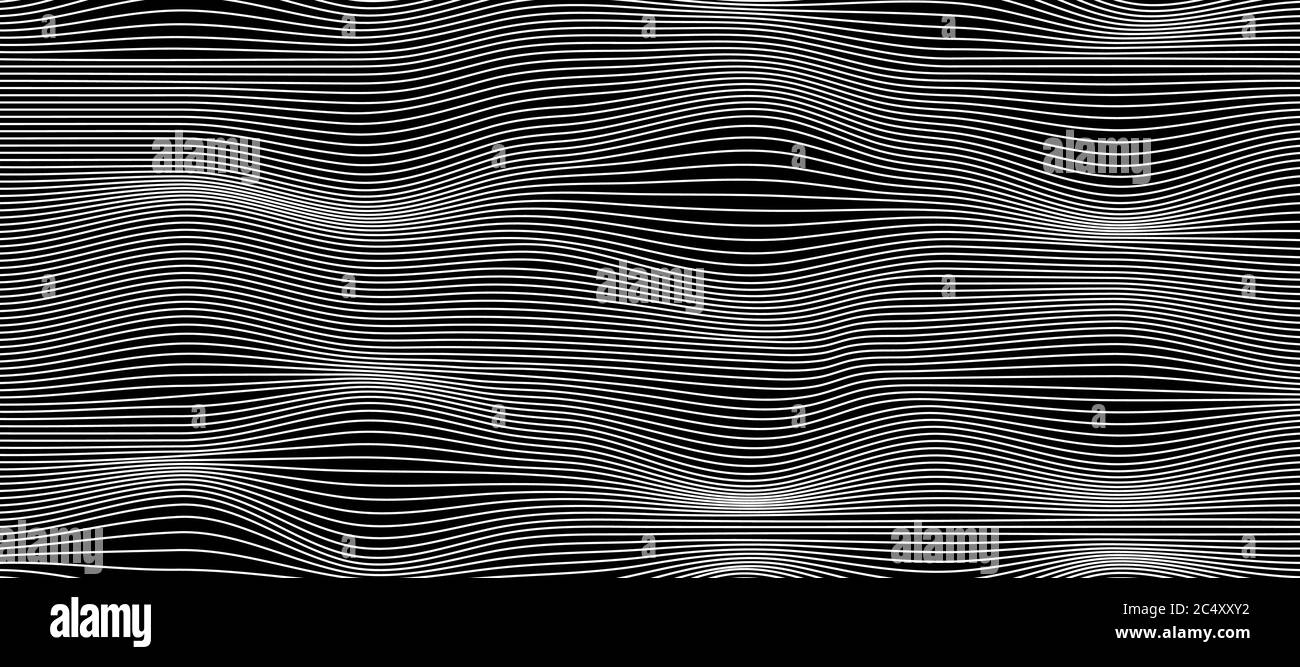 Surface with distorted lines, abstract digital background. Technology ...