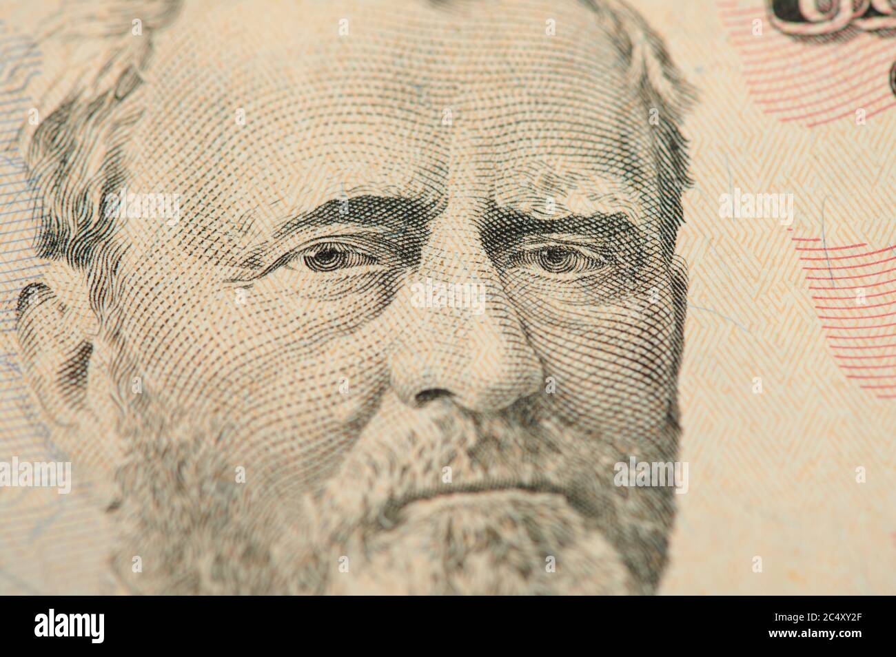 Grant portrait. Fifty american dollars. US paper currency Stock Photo ...
