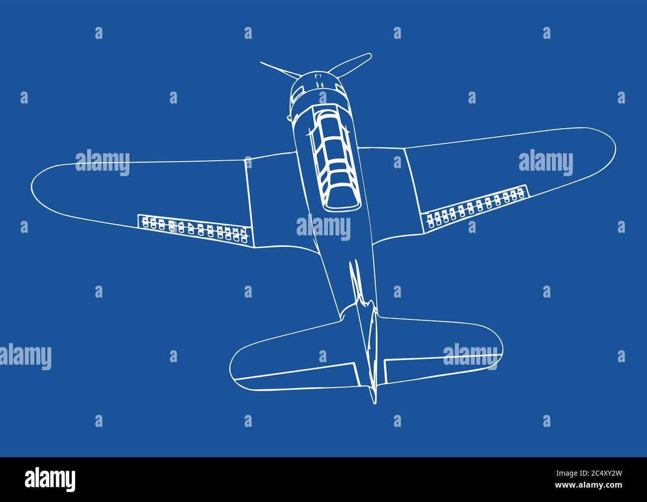 drawing of military aircraft on a blue background vector Stock Vector ...