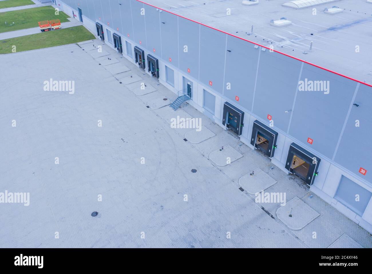 Loading dock at a warehouse. modern logistics center. docking stations ...