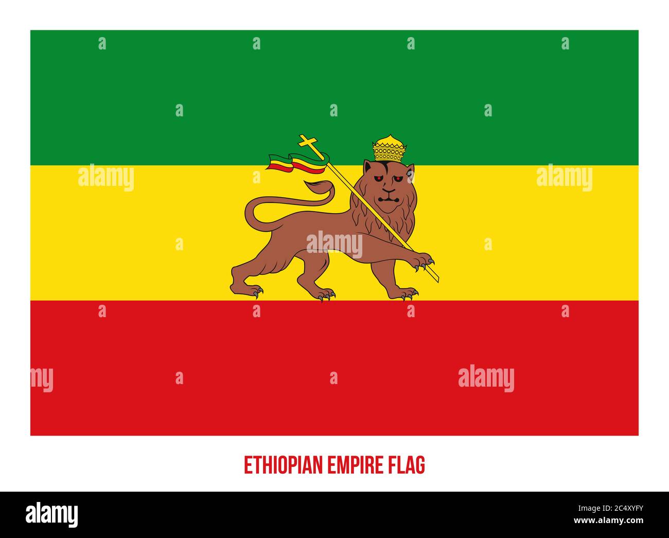 Ethiopian Empire (1270-1974) Flag Waving Vector Illustration on White ...