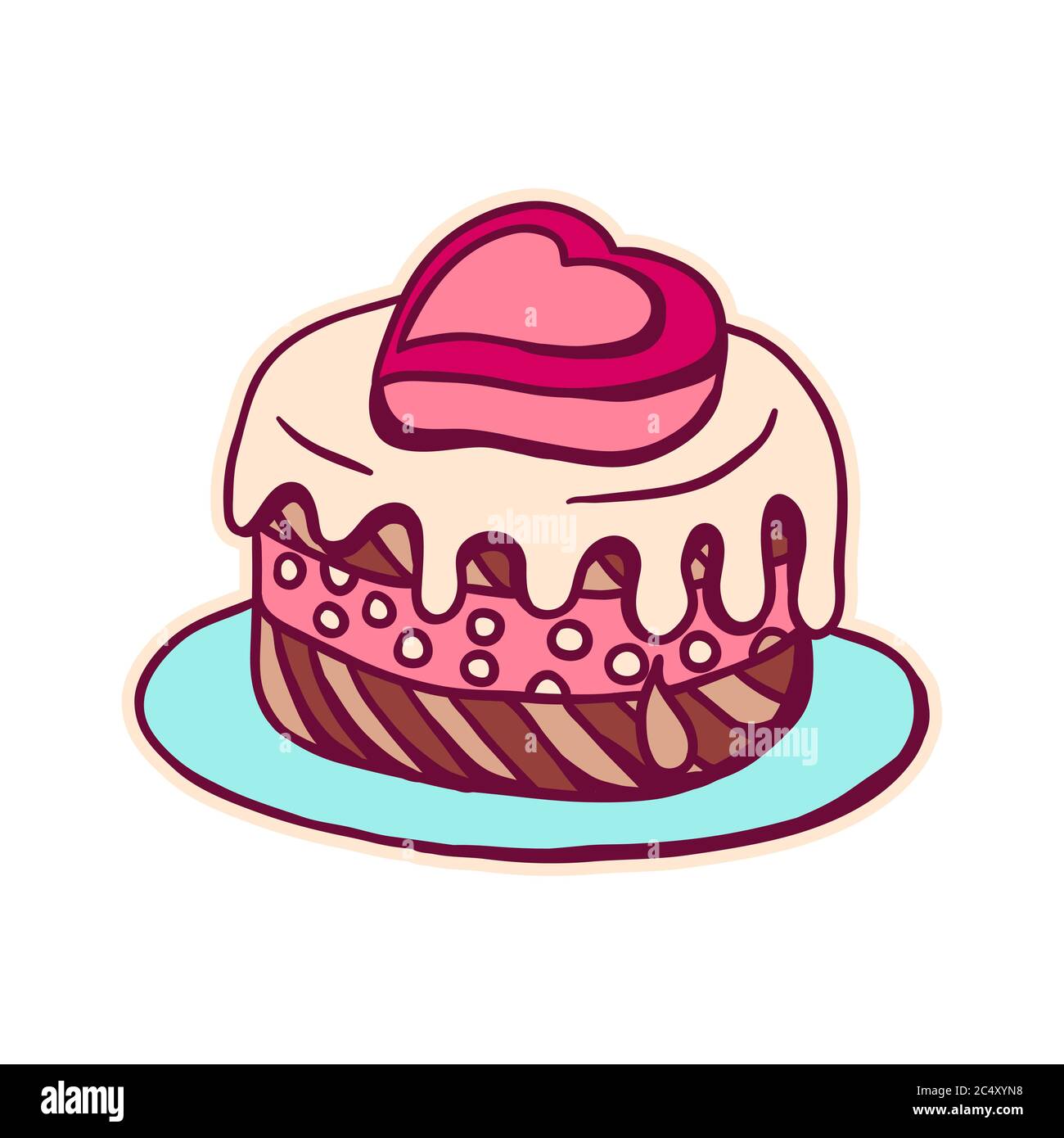 Vanilla cake illustration Stock Vector Images - Alamy