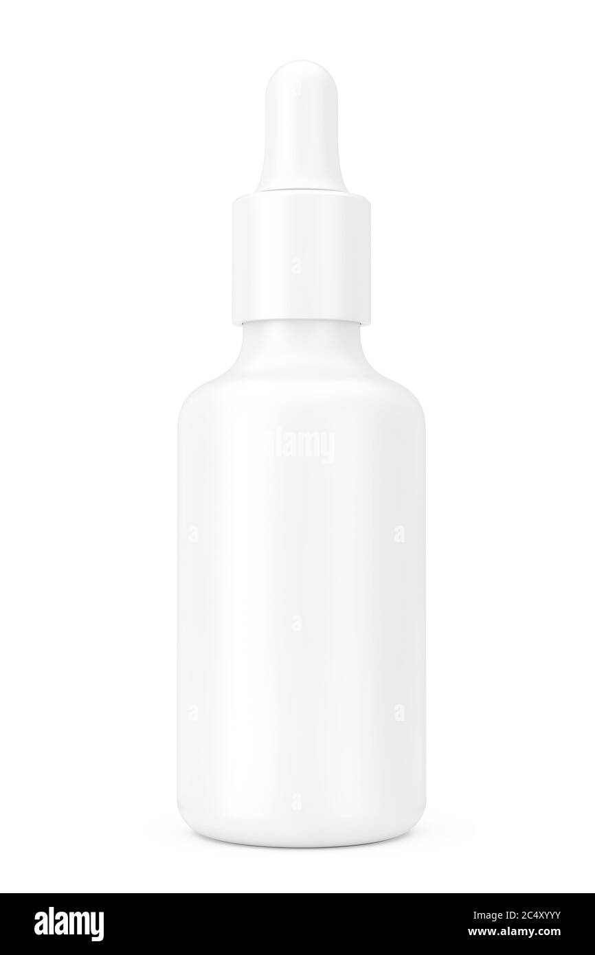 White Empty Mockup Eye Dropper Bottle on a white background. 3d ...
