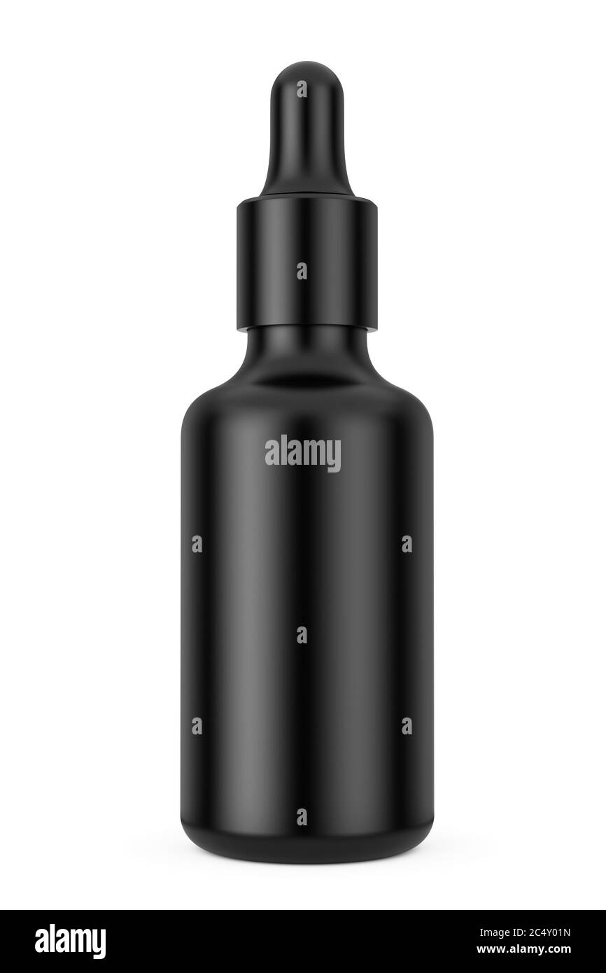 Black Empty Mockup Eye Dropper Bottle on a white background. 3d ...