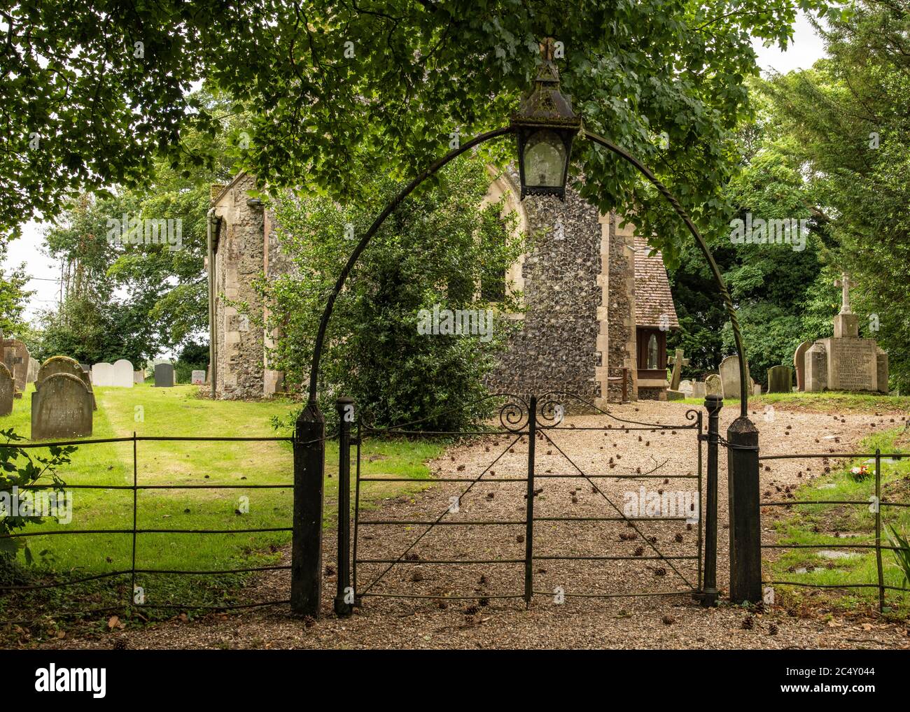 Arched metal front gates to a Norfolk church Stock Photo - Alamy